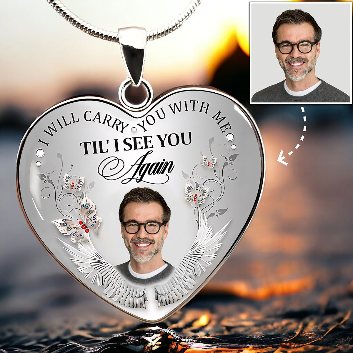 Personalized Heart-shaped Photo Memorial Necklace – MEMOJEWELERY